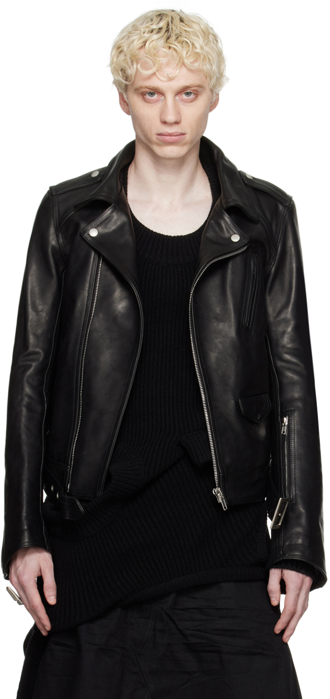 Rick Owens Black Luke Stooges Leather Jacket In 09 Black - 55% Off